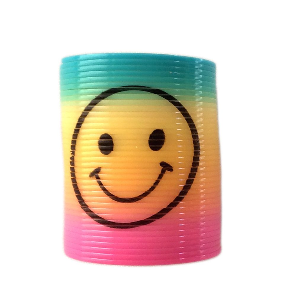 36 Mini Smiley Face Magic Slinky Rainbow Springs Colorful Assorted ...